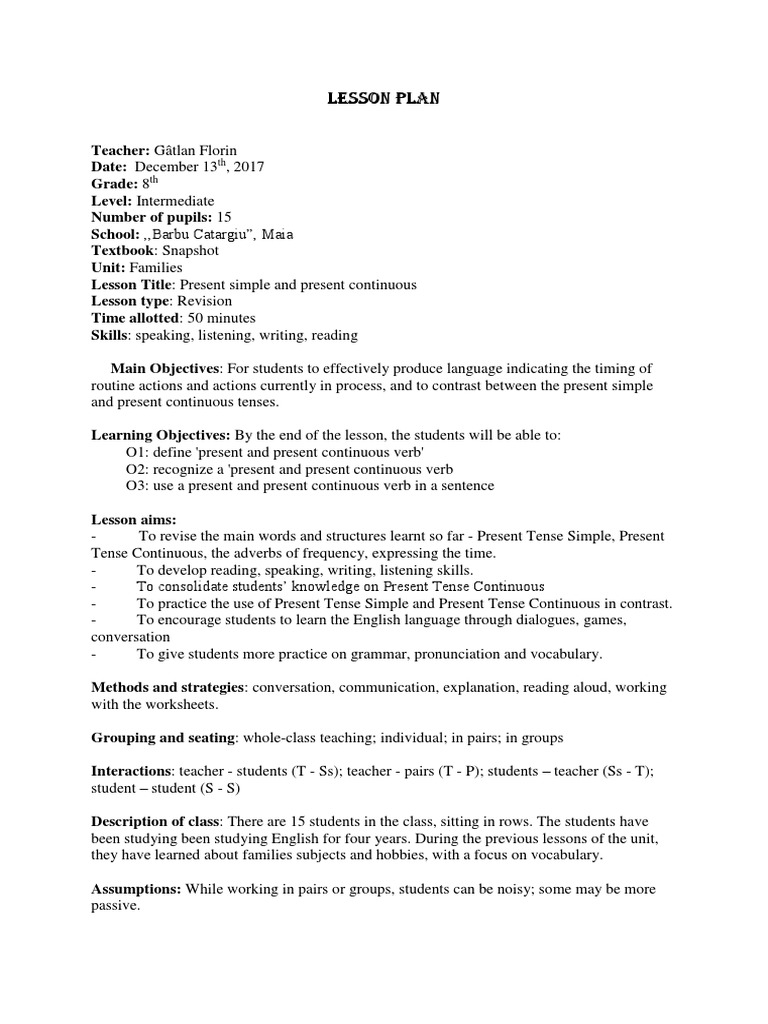 Present Simple vs. Present Continuous | PDF | Question | Verb