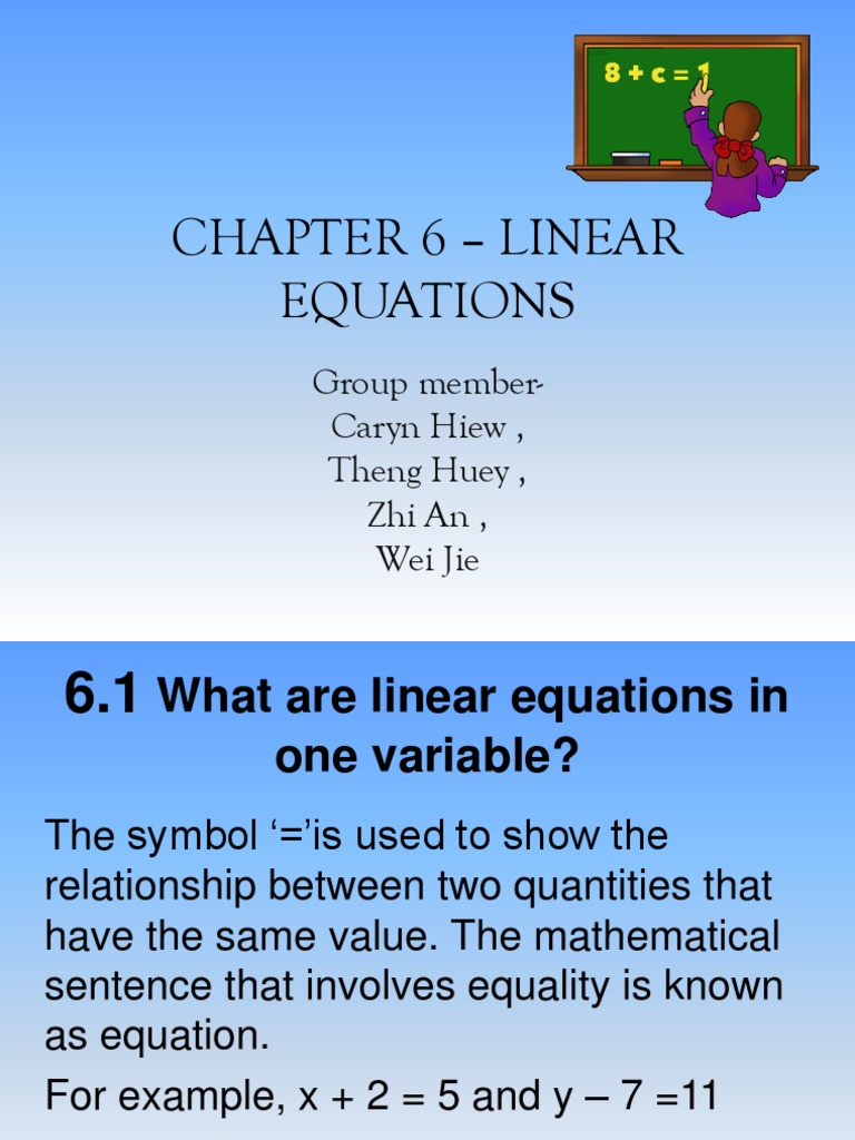 Linear Equations in One Variable | PDF | System Of Linear Equations ...