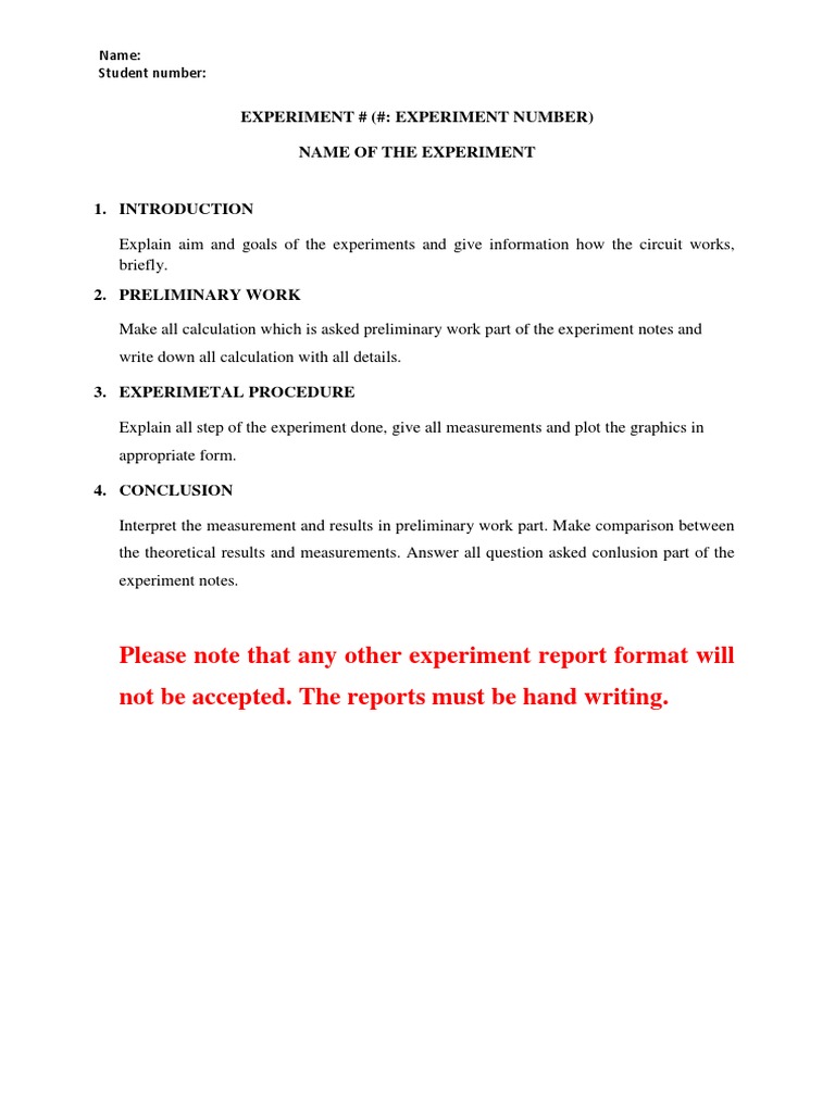 Student Experiment Report Template | PDF