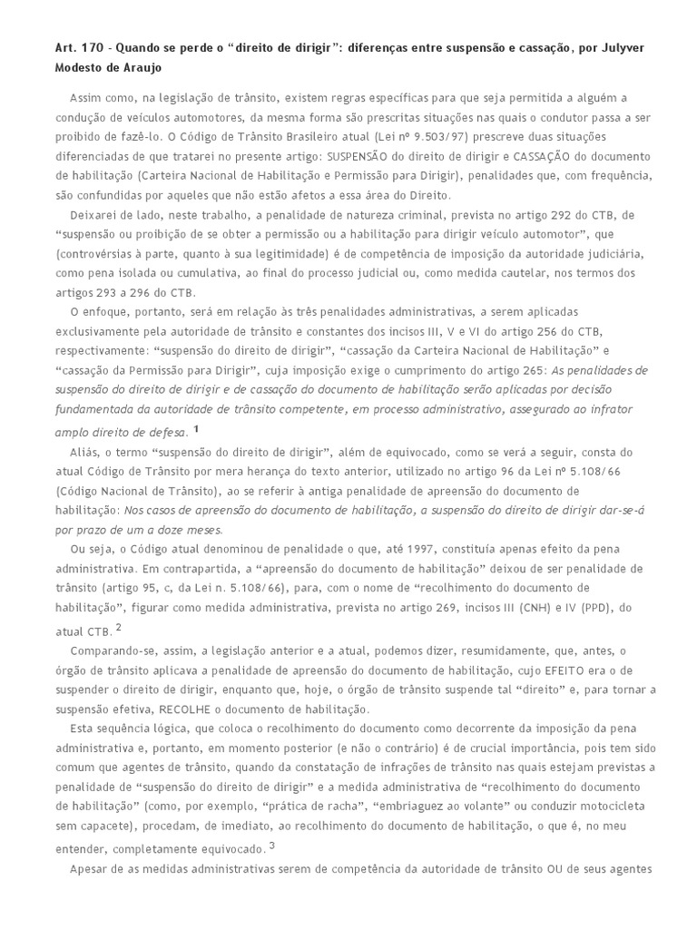 CTB Digital - Código de Trânsito Brasileiro 170 PDF | PDF | Carteira de ...