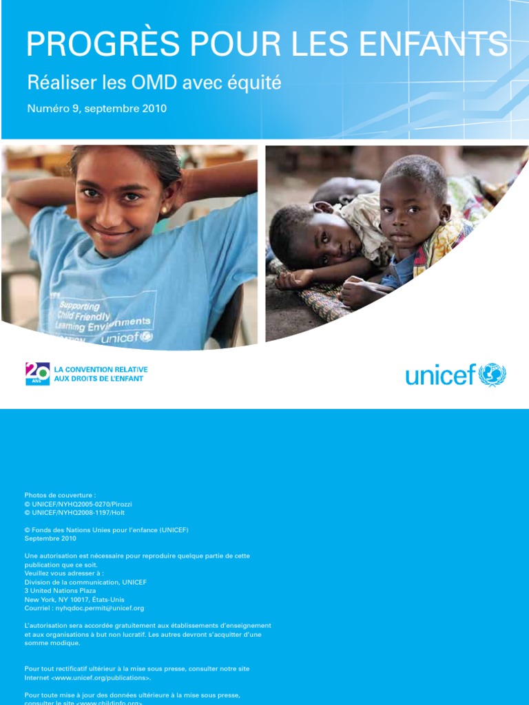 Progrès pour les enfants : réaliser les OMD avec équité (no. 9 ...