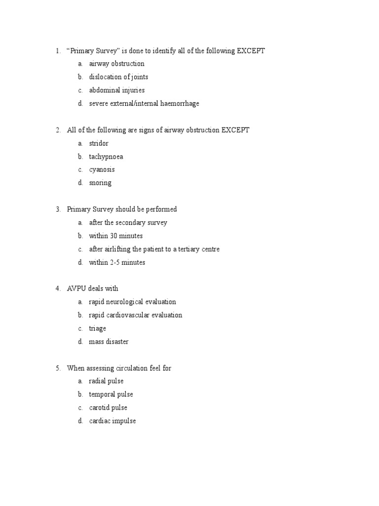PTC MCQ | PDF | Cardiopulmonary Resuscitation | Shock (Circulatory)