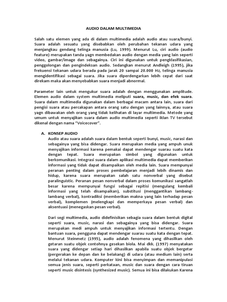 Audio Dalam Multimedia | PDF