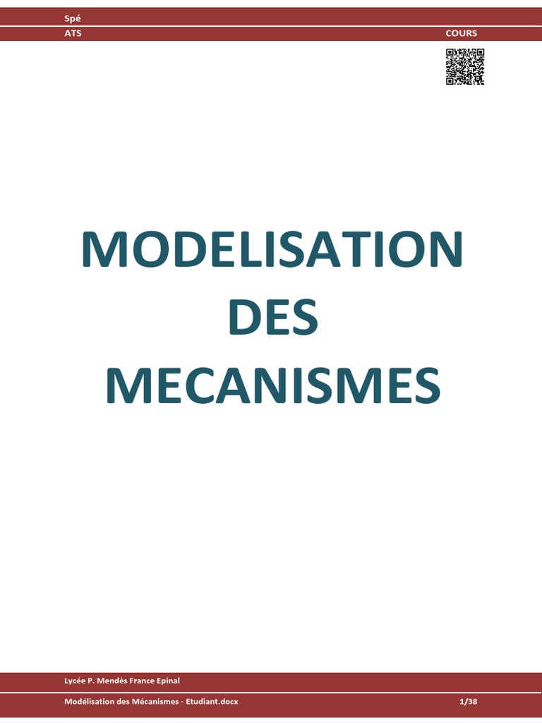 Modelisation Des Mecanismes | PDF | Ingénierie mécanique | Mécanique