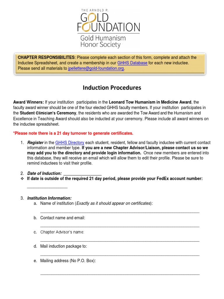 Induction Procedure Form 2017 | PDF | Cyberspace | Communication
