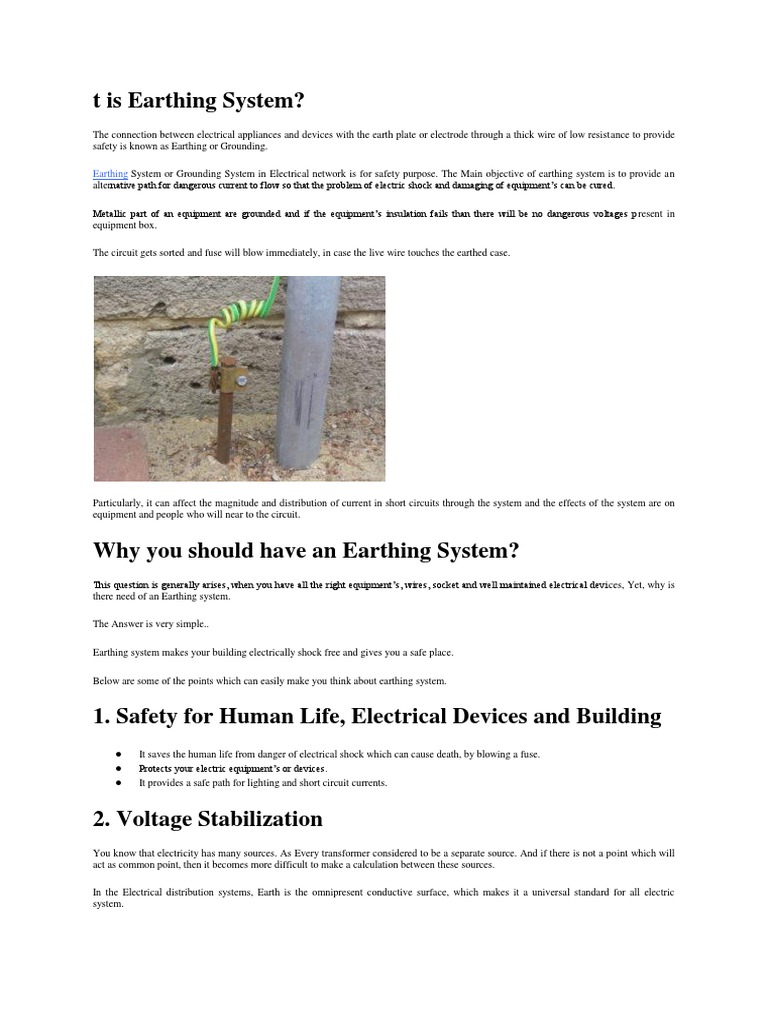 Earthing System | PDF | Electricity | Engineering