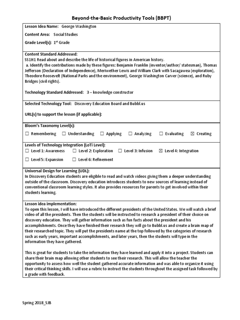 1st Grade Social Studies Lesson Plan | PDF | Reflective Practice ...