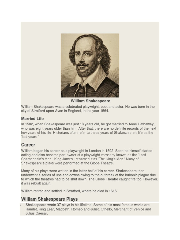 William Shakespeare | PDF | William Shakespeare | Theatre