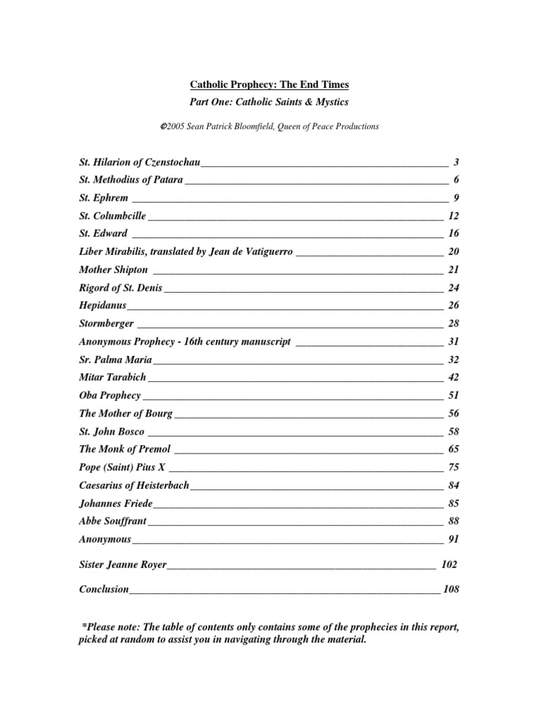 Catholic Prophecies On The End Times | PDF | Antichrist | The ...