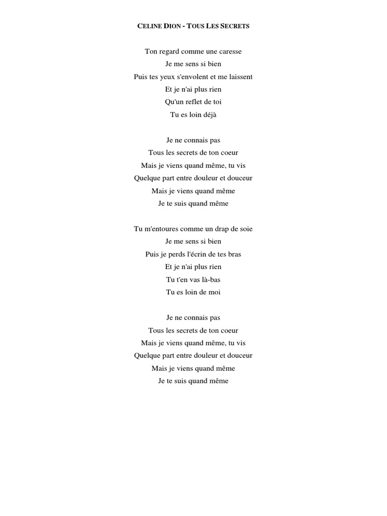 Tous les secrets de Céline Dion | PDF