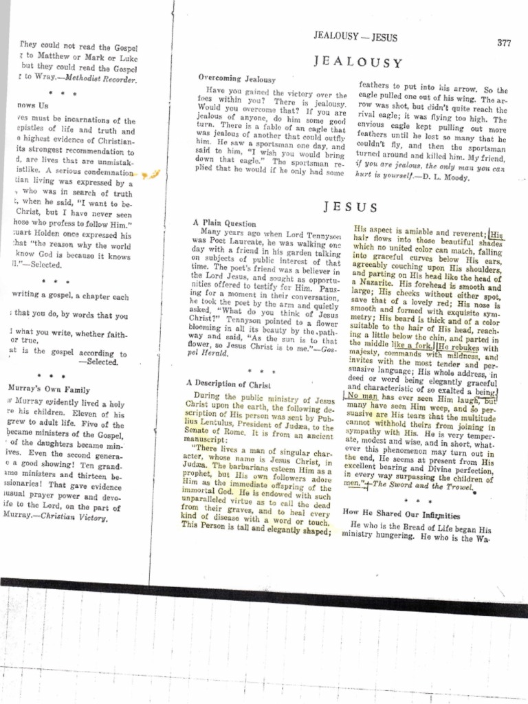 Lentulus' Description of Jesus | PDF