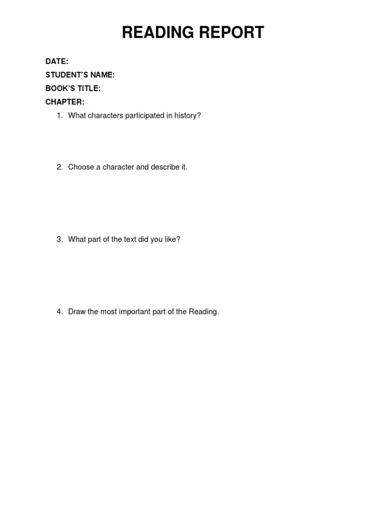 Student Reading Report Template | PDF