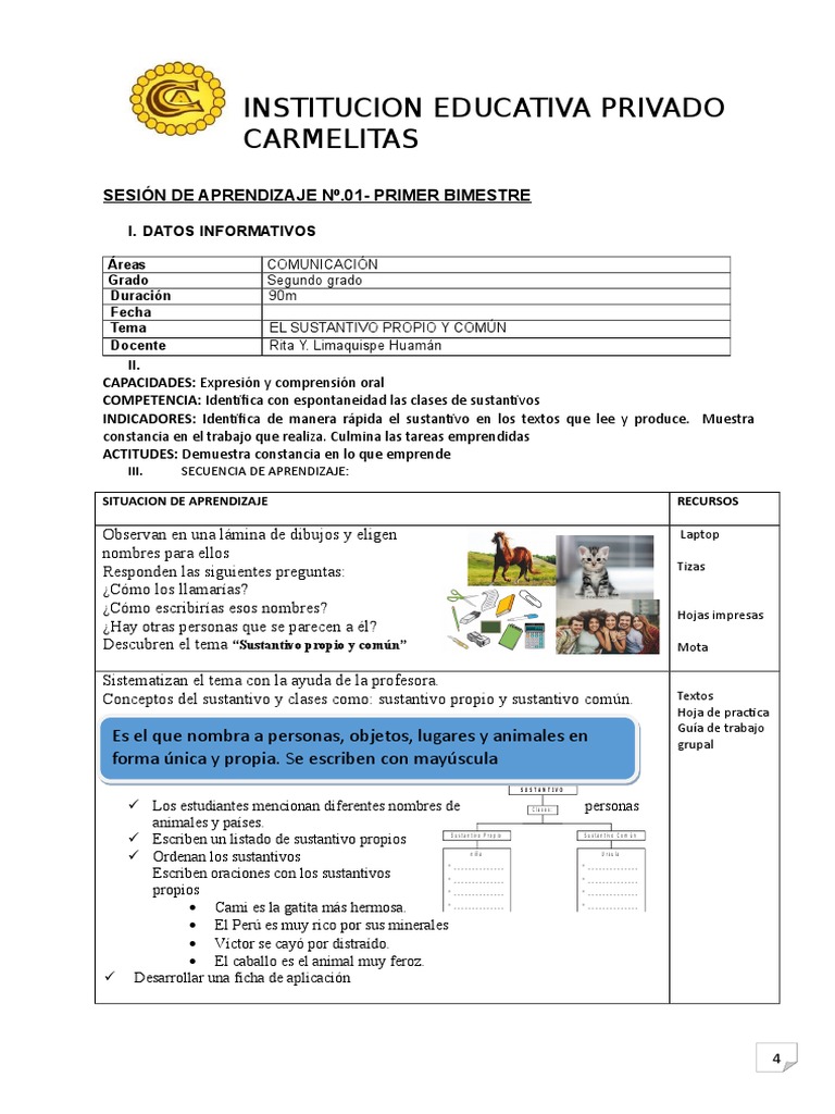 8 El Sustantivo Propio y Común | PDF | Sustantivo | Cognición