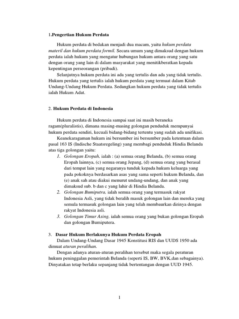 Pengertian Hukum Perdata | PDF | Hukum