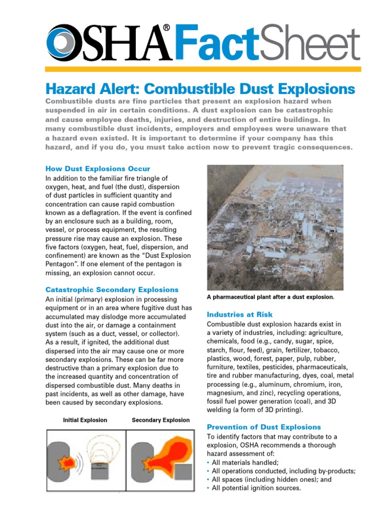 Osha Combustible Dust | Explosion | Dust