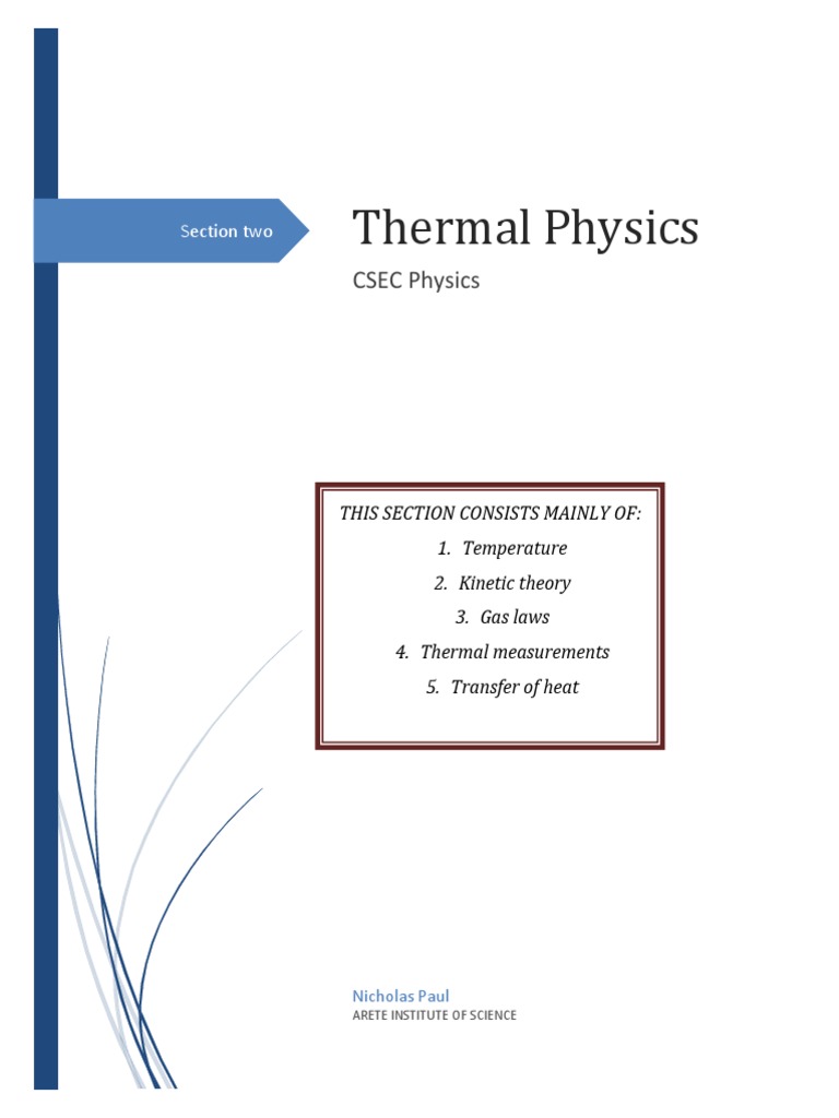 Thermal Physics | PDF | Gases | Temperature