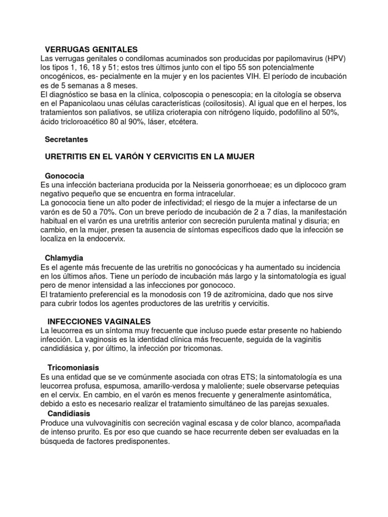 Resumen Ets | PDF | Trastornos genitales masculinos | Infección transmitida sexualmente