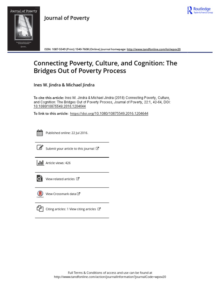 Connecting Poverty, Culture, and Cognition: The Bridges Out of Poverty ...