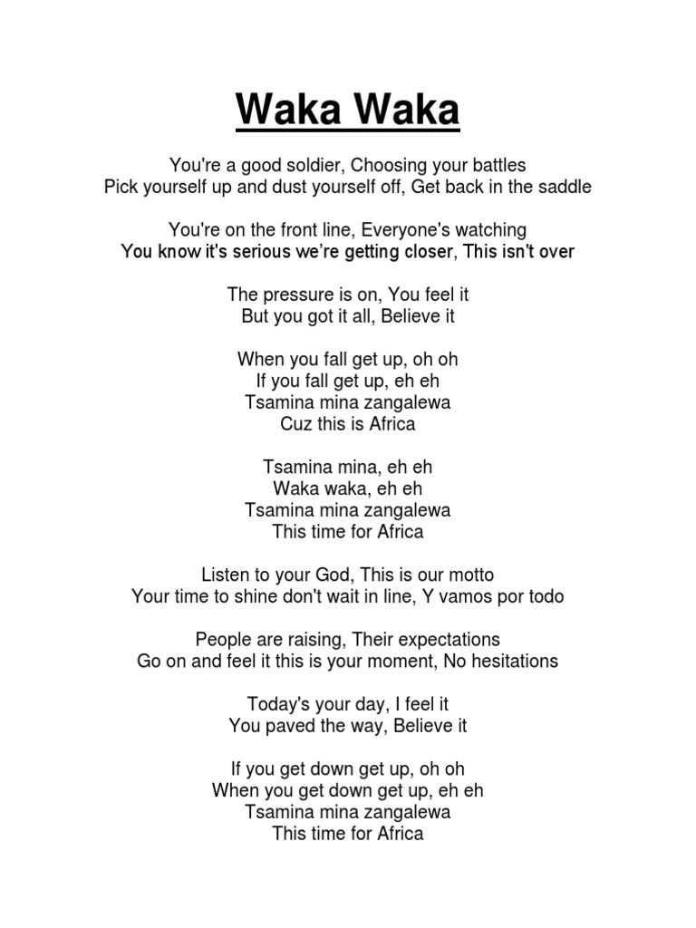 Waka Waka | PDF | Poetry