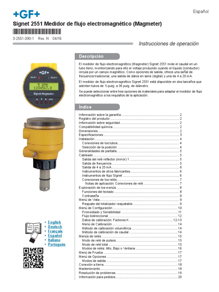 Manual_GF_Signet_Magmeter_2551.pdf | Relé | Electromagnetismo