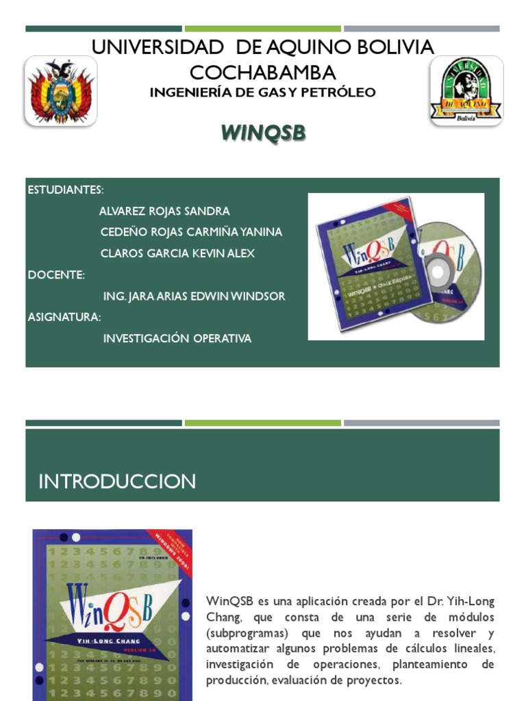 WINQSB | PDF | La investigación de operaciones | Informática