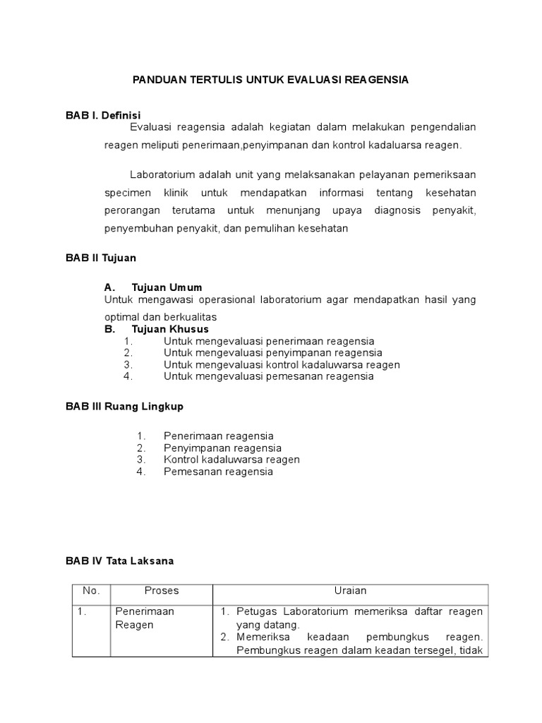 8.1.5 Ep 4 Panduan Tertulis Untuk Evaluasi Reagensia | PDF 8.1.5 Ep 4 Panduan Tertulis Untuk Evaluasi Reagensia | PDF