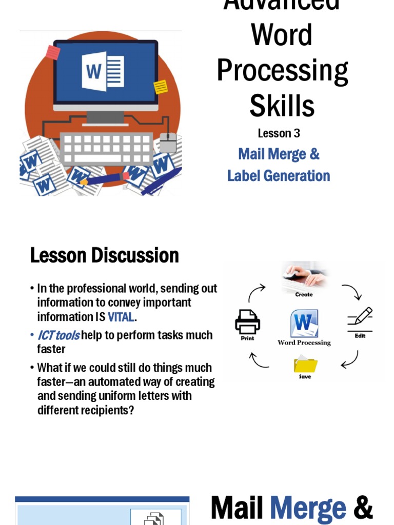 Mail Merge & Label Generation: Lesson 3 | PDF