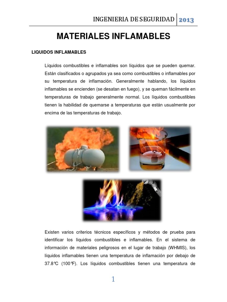 Peligros y Clasificación de Materiales Inflamables | PDF | Material ...