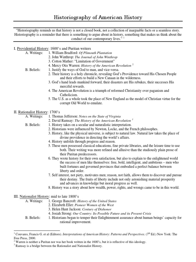 Historiography of American History | PDF | Conservatism | History Of ...