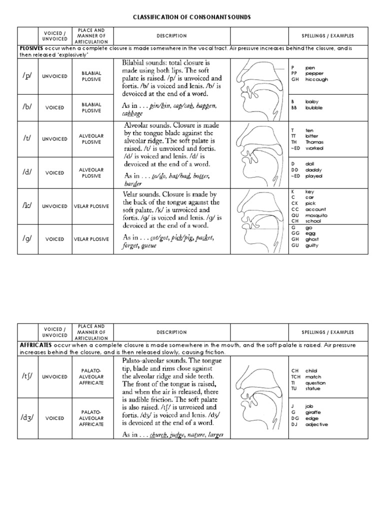 Classification of Consonants | PDF | Consonant | Oral Communication