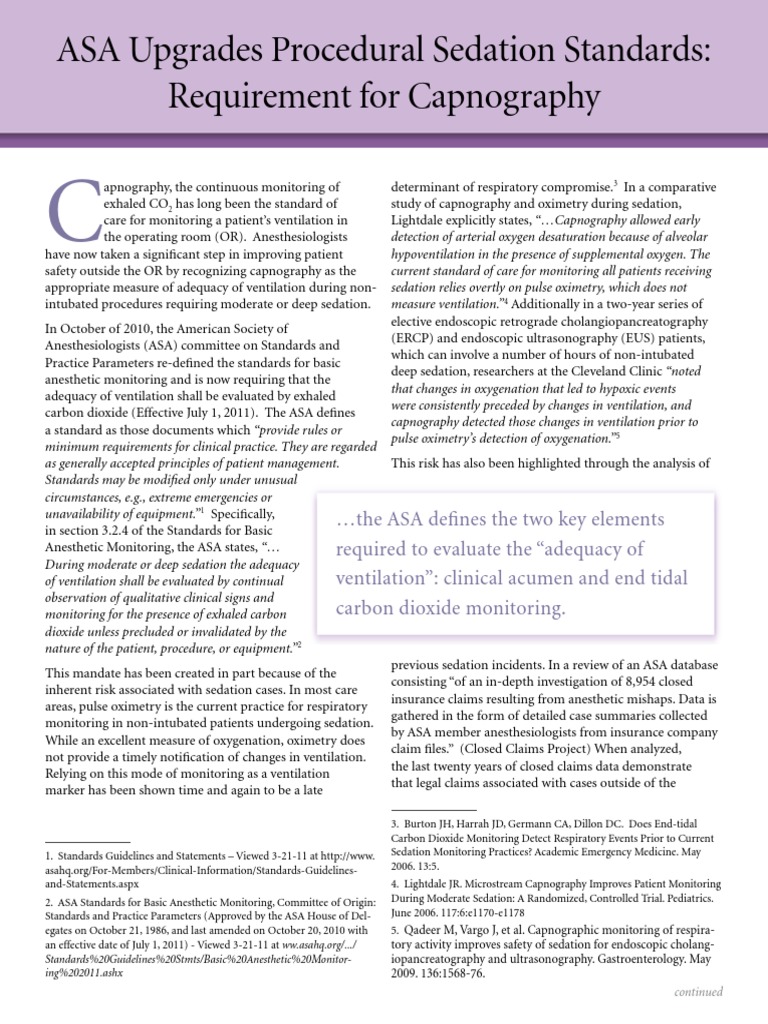 ASA Upgrades Procedural Sedation Standards 3305415 A PDF | PDF ...