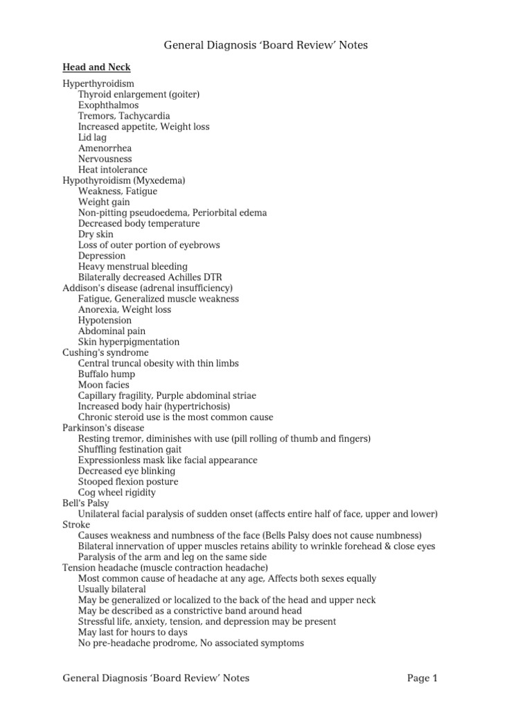 General Diagnosis Board Review Notes | PDF | Chronic Obstructive ...