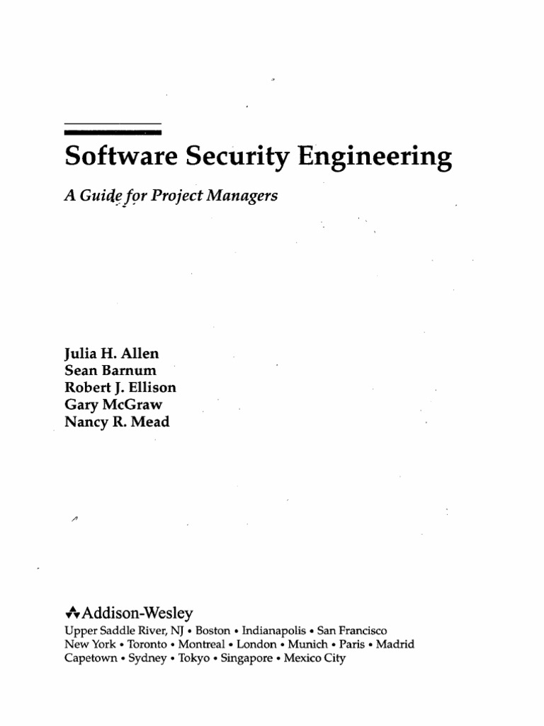 Software Security Engineering A Guide For Project PDF | PDF | Vulnerability (Computing ...
