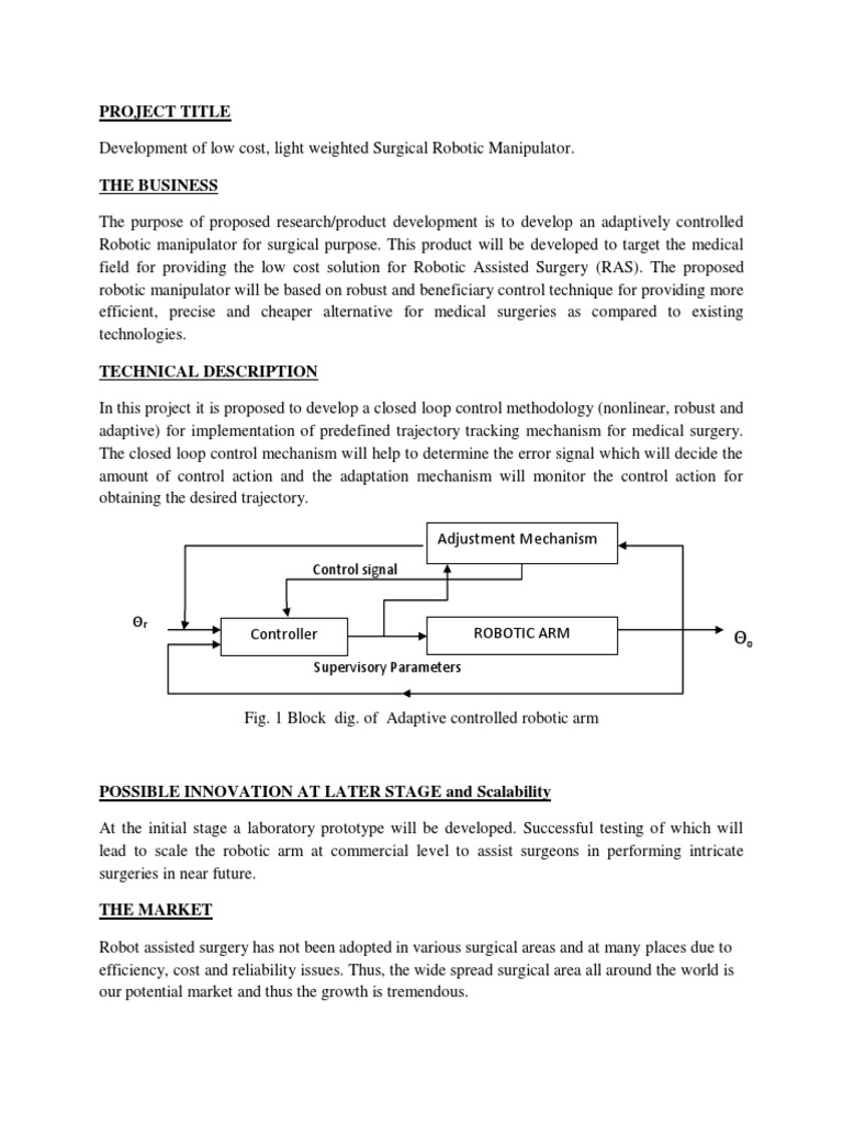 Project Proposal | Robotics | Surgery