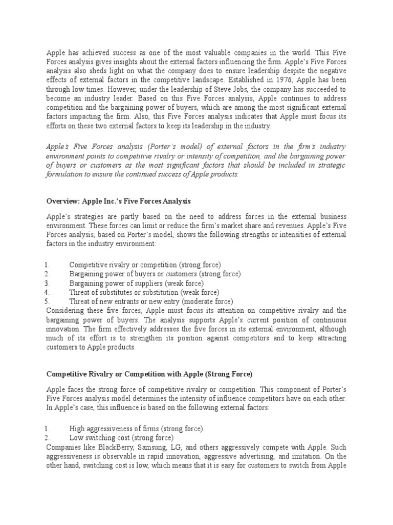Apple's Five Forces Analysis Reveals Competitive Rivalry and Buyer ...