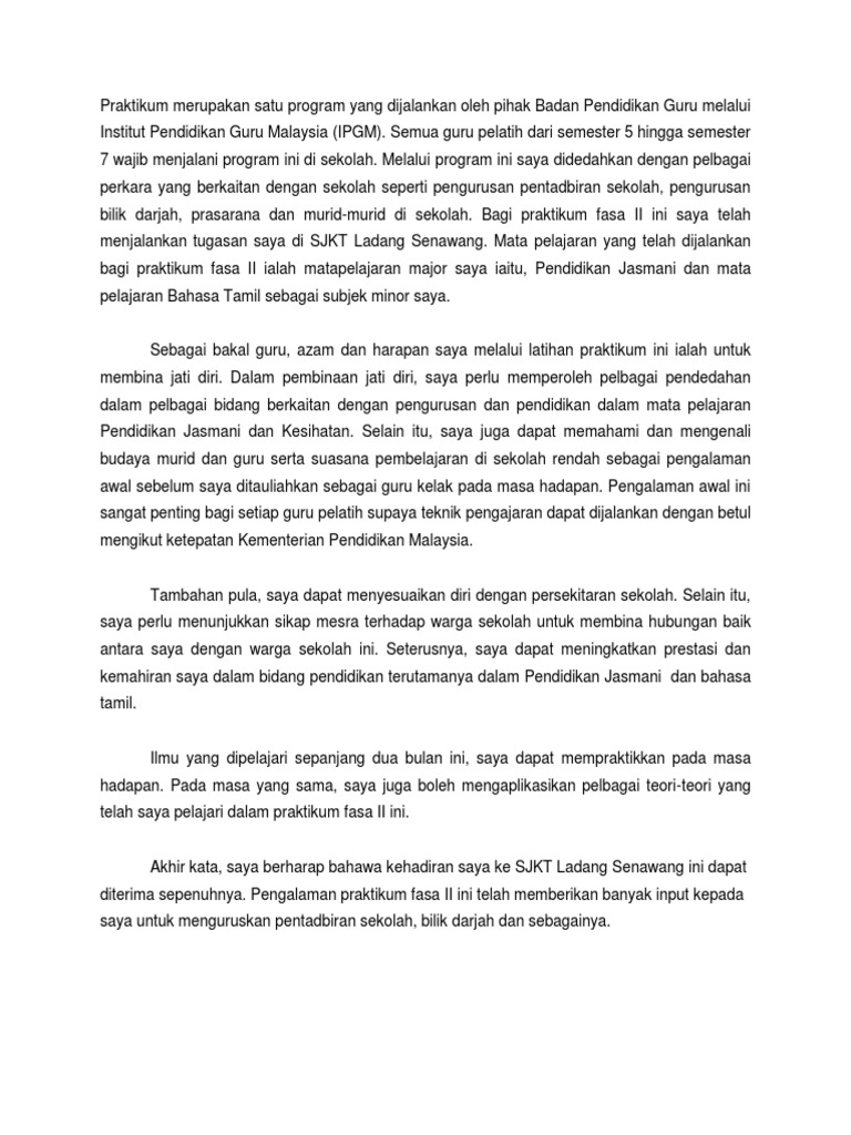 Praktikum Merupakan Satu Program Yang Dijalankan Oleh Pihak Badan ...