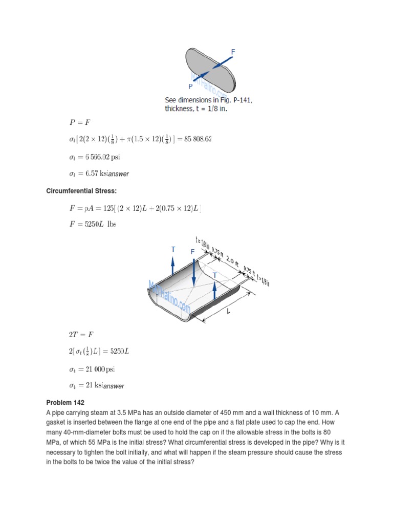 Circumferential Stress in Pipe Bolting | PDF | Science & Mathematics