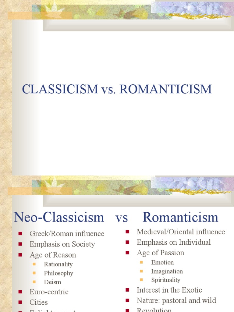 Classicism vs. Romanticism | PDF | Social Science | Philosophy