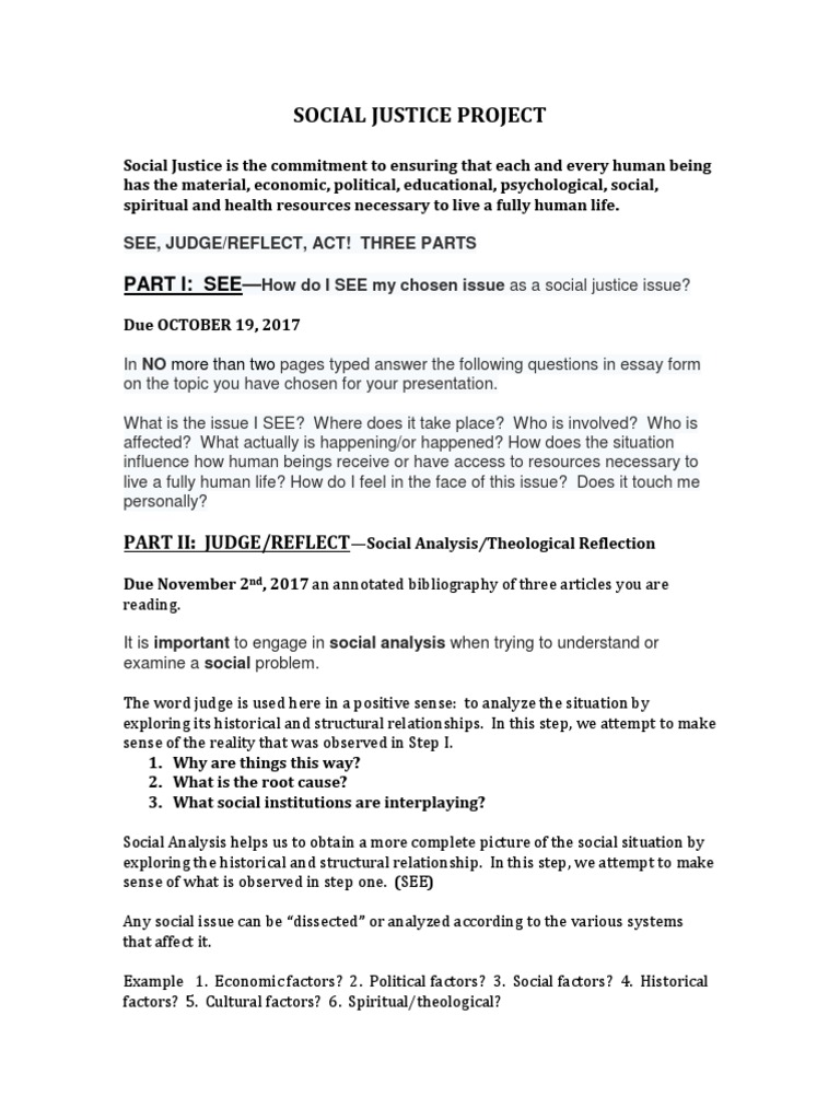 2017 Social Justice Project | PDF | Social Justice | Theology
