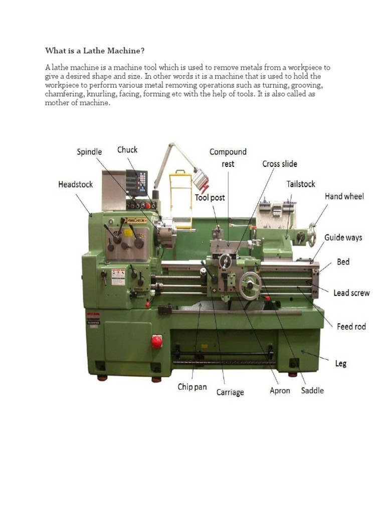 Lathe Machine | PDF | Metalworking | Manufactured Goods