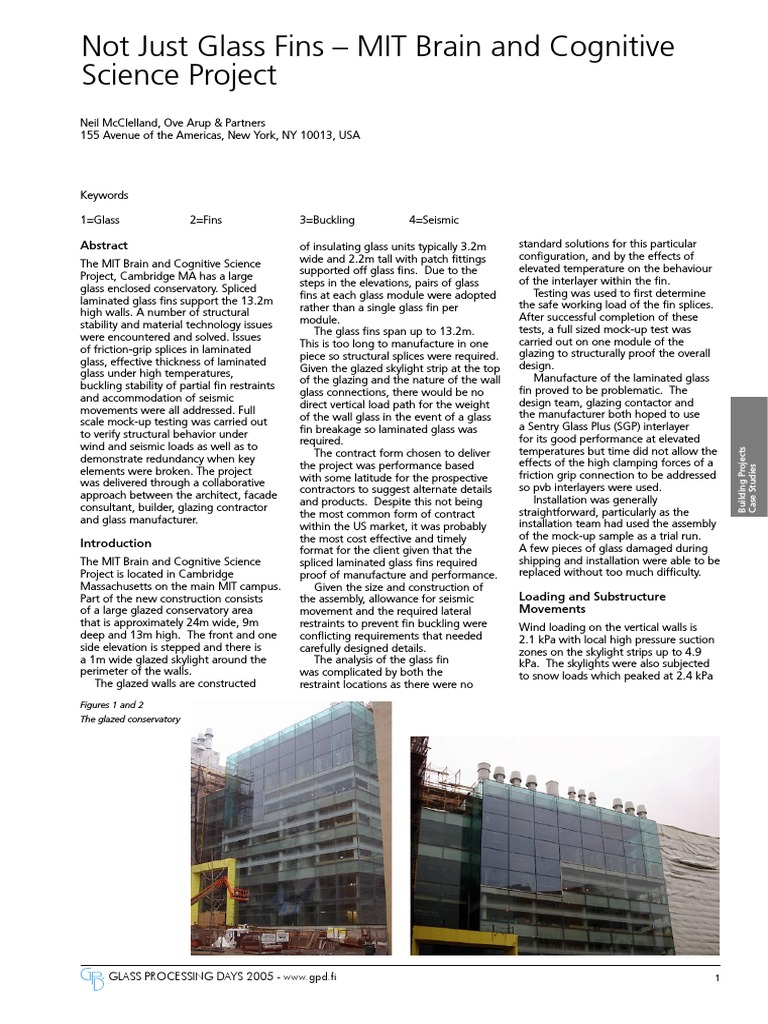 Glass Fins in MIT Conservatory Design | PDF | Buckling | Glasses