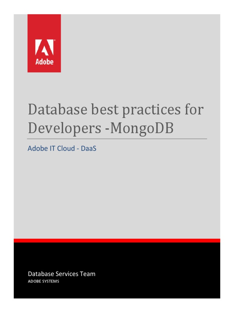 Db Practices For Mongodb Pdf Mongo Db Database Index 