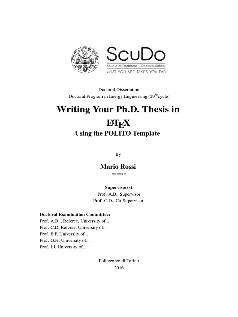 Polito Template | PDF | Te X | Thesis