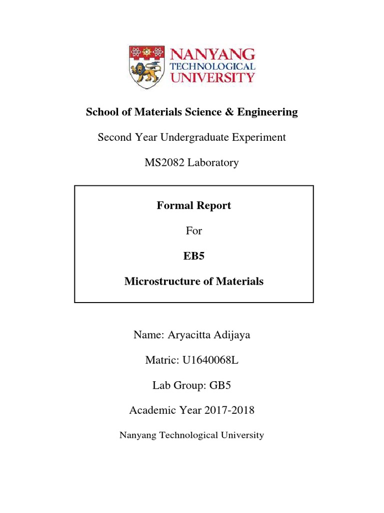 NTU Materials Engineering EB5 - Microstructure of Materials | PDF ...