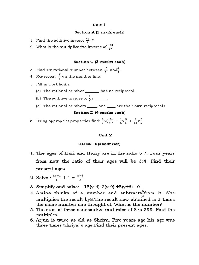 Unit 1 Maths | PDF | Elementary Mathematics | Teaching Mathematics