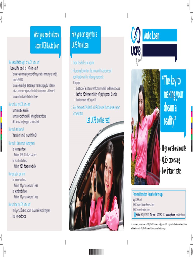 UCPB Auto Loan Application Guide | PDF | Banks | Loans