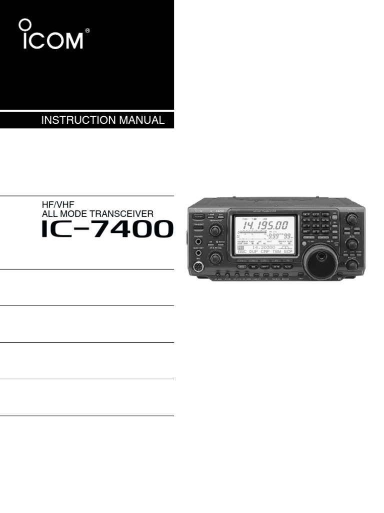 Icom IC-7400 Instruction Manual | PDF