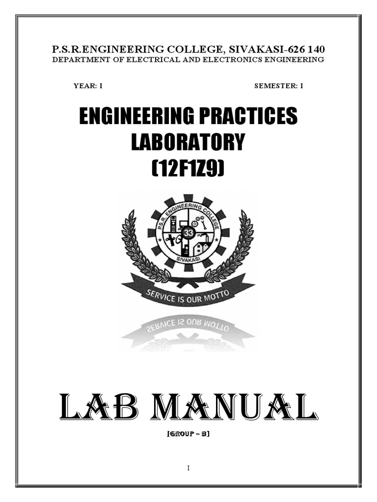 Engineering Practices Laboratory (12F1Z9) : Lab Manual | PDF | Switch ...