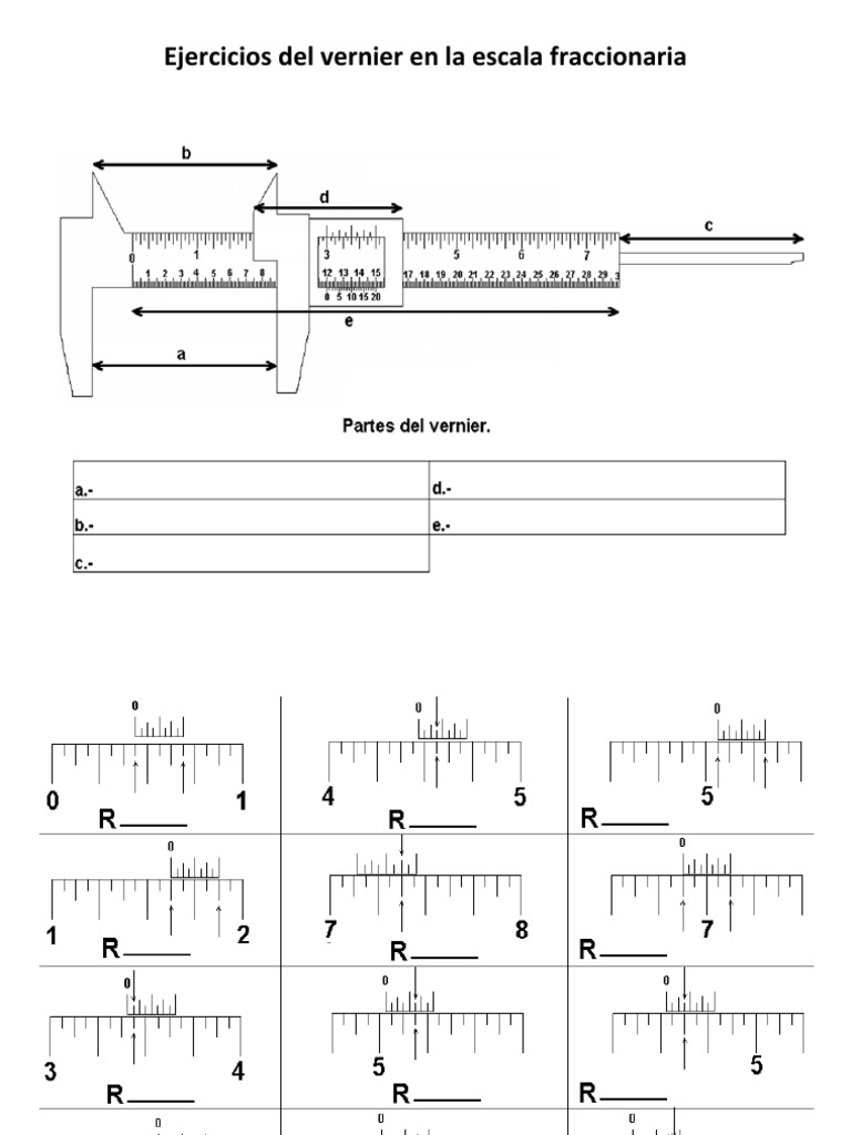 Ejercicios Del Vernier en Pulgadas | PDF