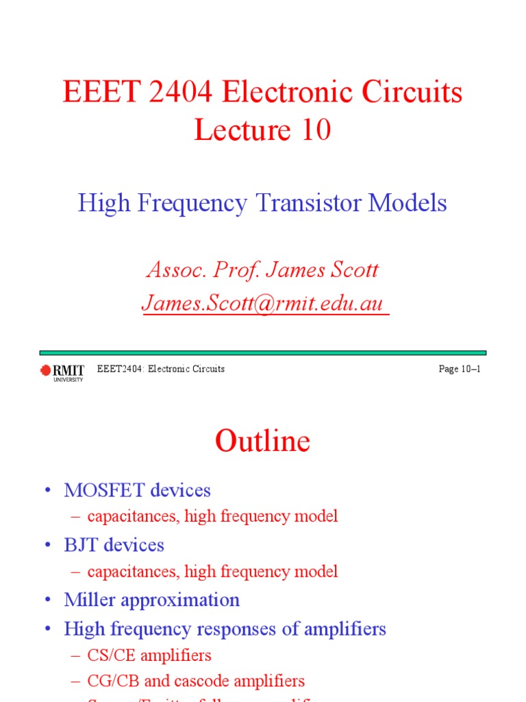 High Frequency Transistor Models | PDF | Bipolar Junction Transistor ...